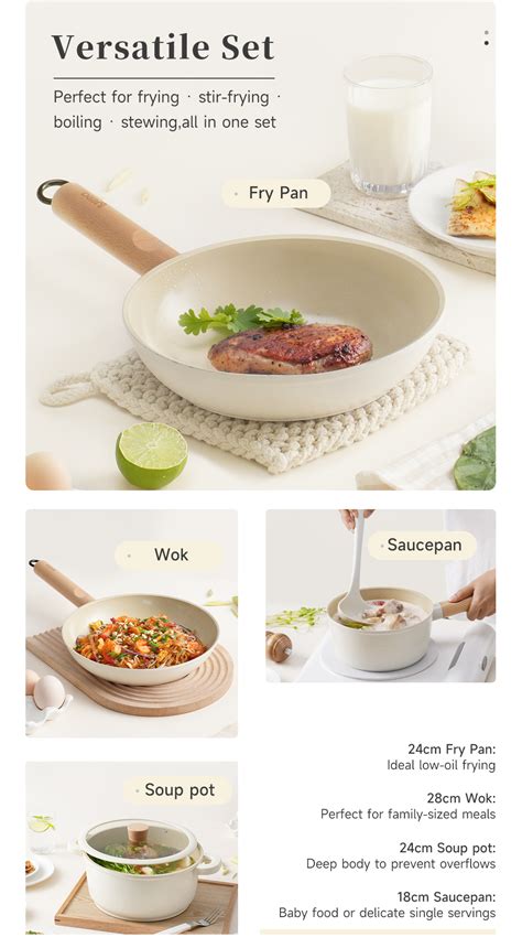 Simplus Nonstick 8pcs Cookware Set Suitable For All Stoves Saucepan