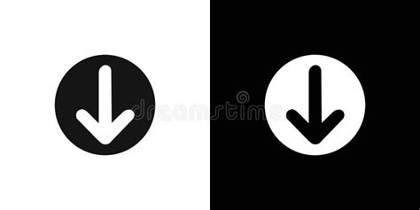 Red Down Arrow Icon Flat Line Illustration Stock Vector Illustration