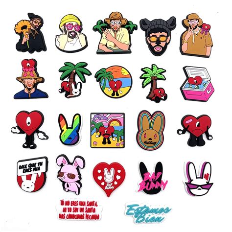 22pcs Set Funny Coconut Tree Croc Charms Fit Clogs PVC Cute Jibz