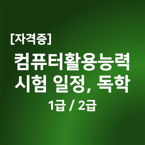 컴활 2급 필기 시험 일정 실기 독학 인강 요약 컴퓨터활용능력 자격증 네이버 블로그