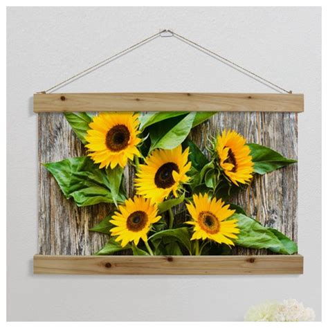 Tl682 우드스크롤60cmx40cm 재물복을담은해바라기해바라기썬플라워꽃식물해바라기꽃꽃밭해바라기꽃밭풍수풍수지리