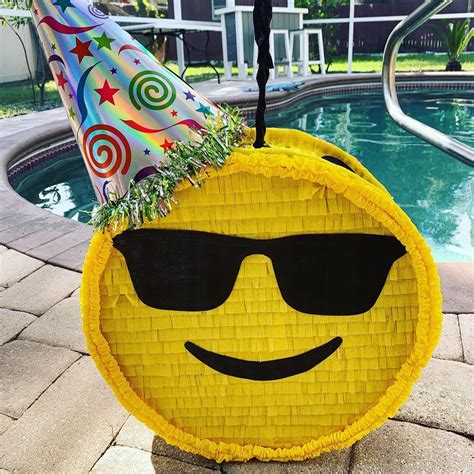 Emoji Pinata Party Decoration Supplies The Color Of The Hat Etsy