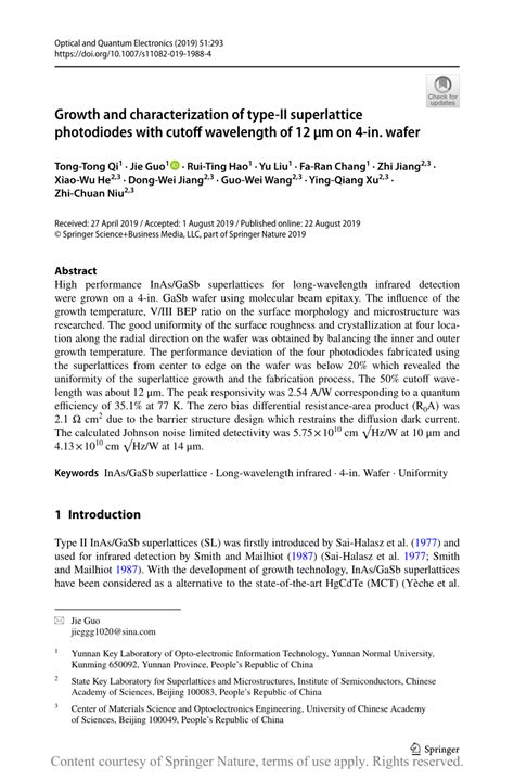 Growth And Characterization Of Type Ii Superlattice Photodiodes With Cutoff Wavelength Of 12 μm