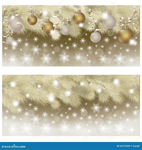 Bandeiras Douradas Do Ano Novo Feliz Do Feliz Natal Vetor Ilustração
