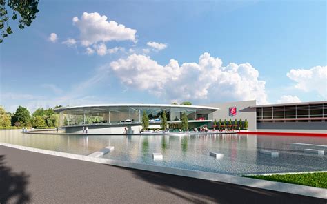 アンドレッティ・グローバルがインディカーや将来的なf1参戦のために2億ドル（約270億円）の予算を投じて建設を計画する新本社のレンダリング