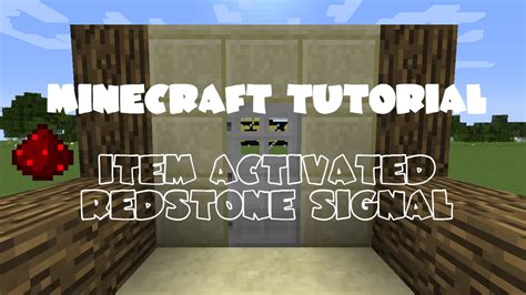 Minecraft Tutorial Item Activated Redstone Signal Youtube