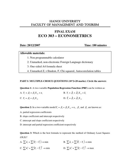 Econometrics Finalexam 07 Coefficient Of Determination