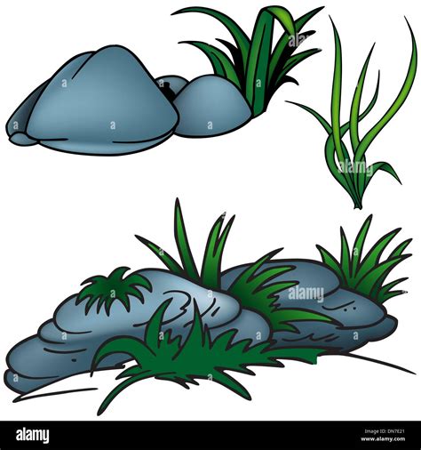 Grass And Rocks Stock Vector Image And Art Alamy