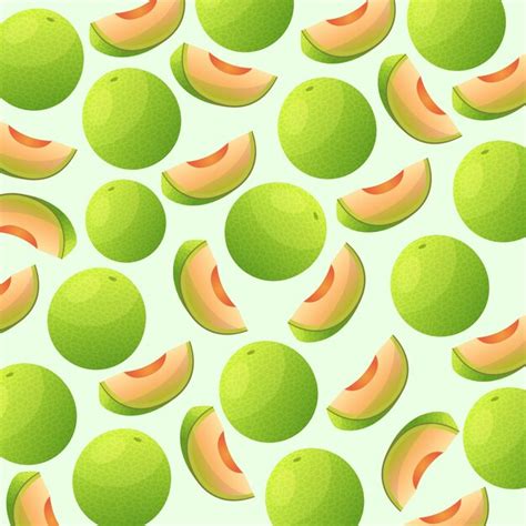 Premium Vector Melon Fruit Pattern Background Design