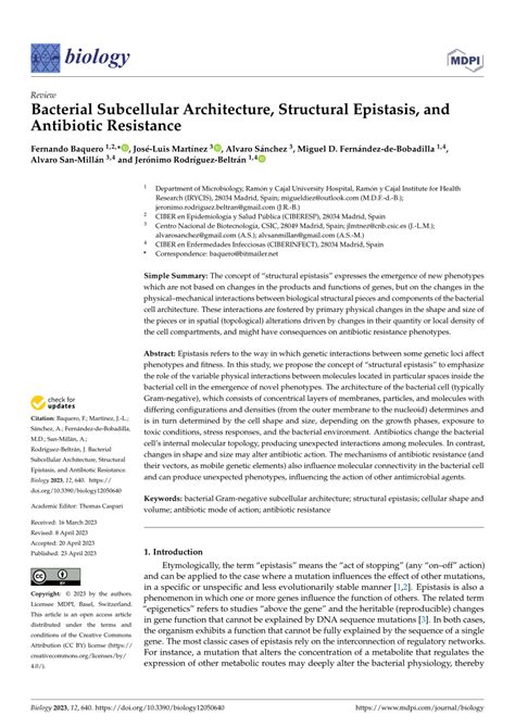 Pdf Bacterial Subcellular Architecture Structural Epistasis And Antibiotic Resistance