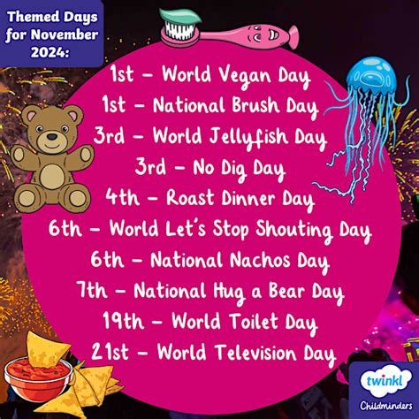 Get Organised With Our November Play Along And Events Calendar