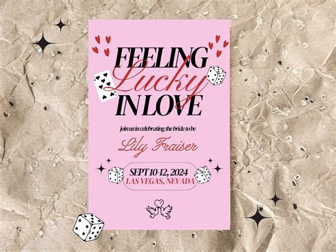 Lucky In Love Bachelorette Invite And Itinerary Template Feeling Lucky