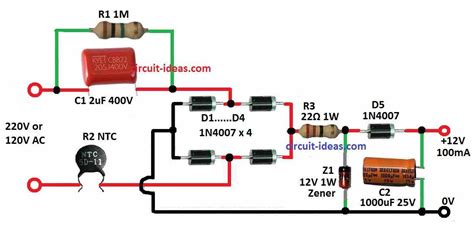 Simple Transformerless Power Supply Circuit Circuit Ideas For You