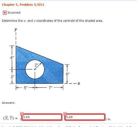 Solved Determine The X And Y Coordinates Of The Centroid Of Chegg