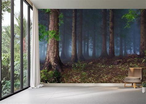 Papel Tapiz De Bosque Brumoso 108 X 75 Pulgadas Mural De Pared De