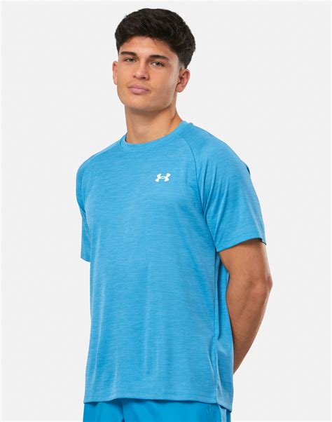 Under Armour Mens Tech Textured T Shirt Blue Life Style Sports Uk
