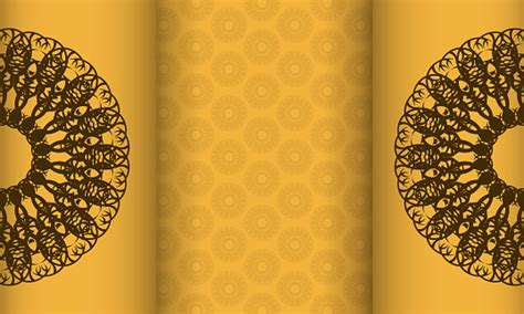 텍스트 아래에 디자인을위한 인도 갈색 패턴의 배너 옐로우 0명에 대한 스톡 벡터 아트 및 기타 이미지 0명 기하 도형