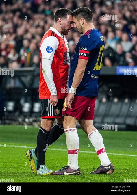 Rotterdam Orkun Kokcu Of Feyenoord Dusan Tadic Of Ajax During The