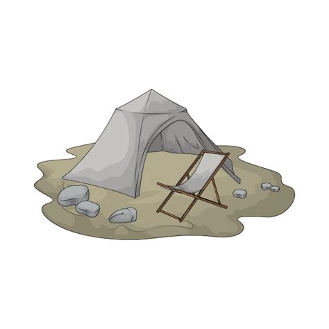 텐트 일러스트레이션 프리미엄 벡터