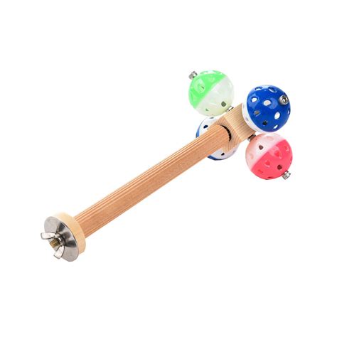 Colourful Spinning Wiffle Balls Parrot Perch Toy