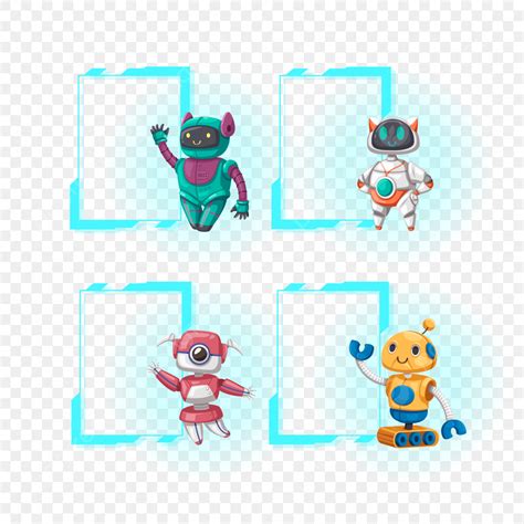가정용 안드로이드 캐릭터 로봇 장난감 만화 스타일의 미래형 기계 세트 로봇 벡터 만화 Png 일러스트 및 벡터 에 대한 무료 다운로드 Pngtree