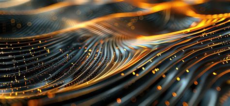 Abstract Waves With Glowing Lines And Particles Creating A Dynamic Visual Effect Background ...