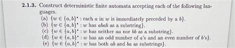Solved 213 Construct Deterministic Finite Automata