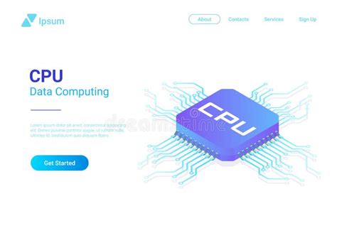 Isometric Flat CPU GPU Processor Chip Vector Illus Stock Vector Illustration Of Graphic