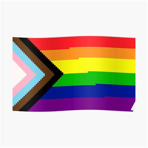 Progress Pride Flag Pixel Art Poster For Sale By Nyxfn Redbubble