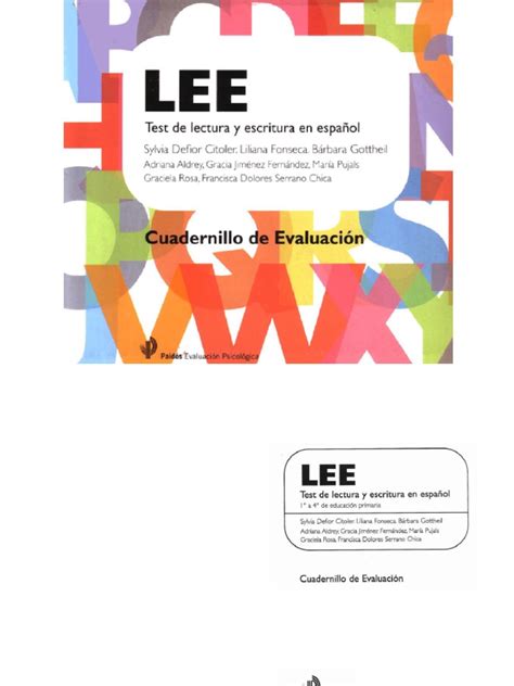 Cuadernillo De Evaluación Test Lee Pdf Pdf