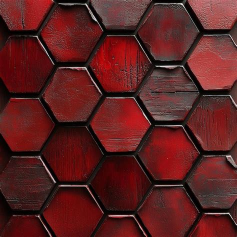 Red Hexagon Pattern Background Texture Premium Ai Generated Image