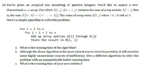 Solved 10 Youre Given An Array Of Size Consisting Of