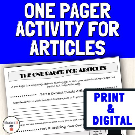 One Pager Assignment For Theme Analysis Education Is Lit