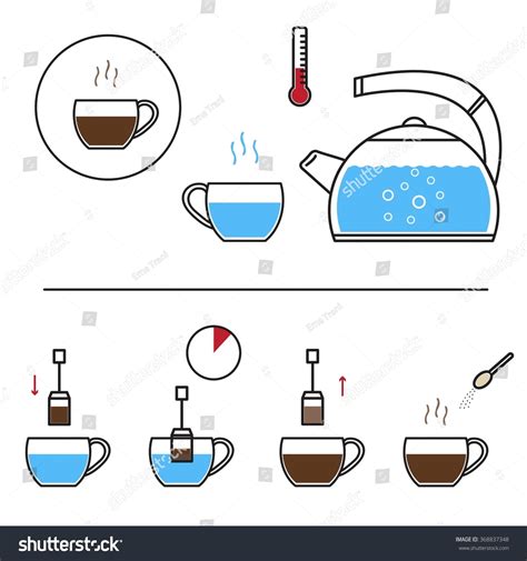 Infographic Instructions Of Brewing Tea Manual Step With Design Elements Vector Illustration