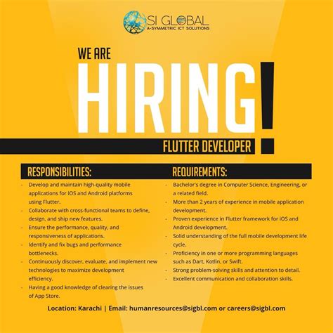 si global solutions on linkedin hiring jobopening flutterdeveloper