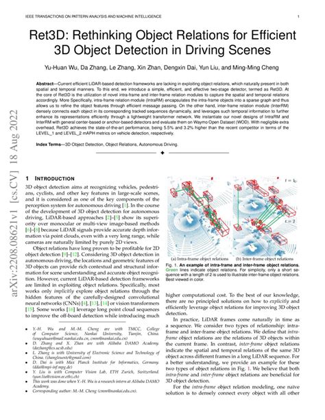 ret3d rethinking object relations for efficient 3d object detection in