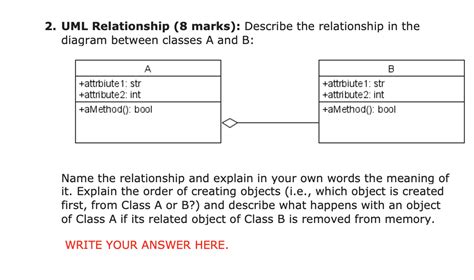 Solved 2 Uml Relationship 8 Marks Describe The