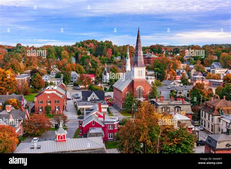 Montpelier Vermont USA Town Skyline Stock Photo Royalty Free Image