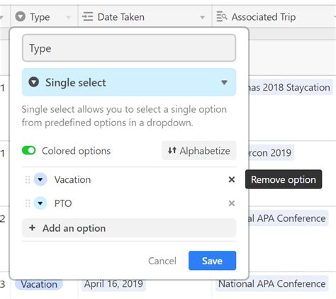How Do You Remove An Option From A Select List Airtable Community