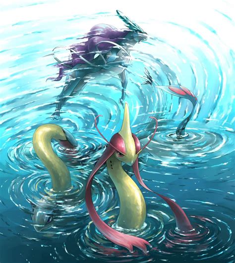 深水面邂逅 ばね的精灵宝可梦插画图片 BoBoPic