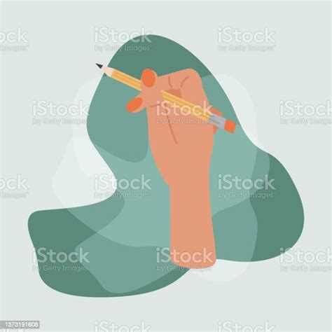 연필로 손 예술 공급과 손의 벡터 그림 손으로 그린 스타일 수제 워크샵 예술 학교 또는 상점의 개념 아티스트 라이프 스타일 아트