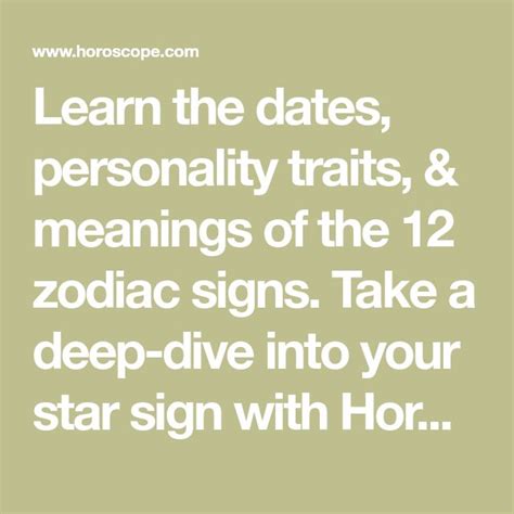 Learn The Dates Personality Traits Meanings Of The 12 Zodiac Signs Take A Deep Dive Into