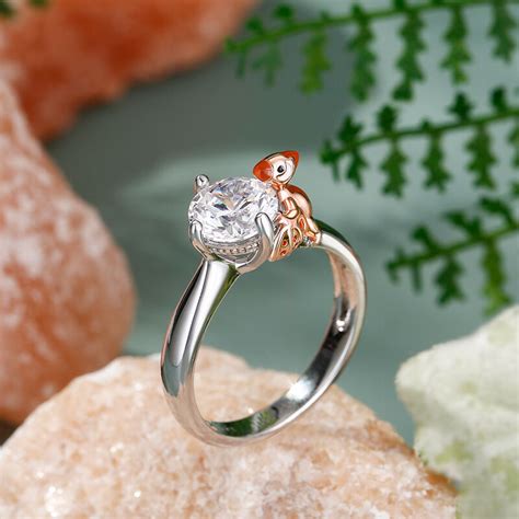 Jeulia Hug Me My Playmate Pterodactyl Round Cut Sterling Silver Ring