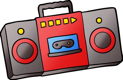 Cartoon Retro Cassette Tape Player 12412395 Vector Art At Vecteezy