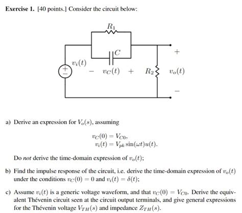 Solved Exercise 1 40 Points Consider The Circuit Below