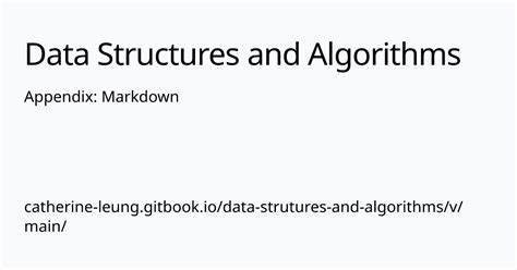 Appendix Markdown Data Structures And Algorithms
