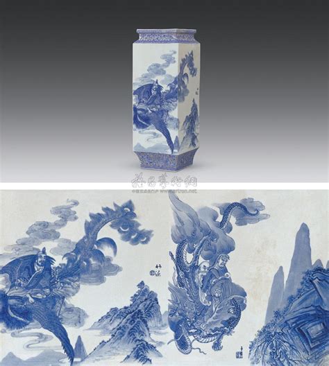 【民国 王步画青花人物四方瓶】拍卖品图片价格鉴赏民国瓷器雅昌艺术品拍卖网
