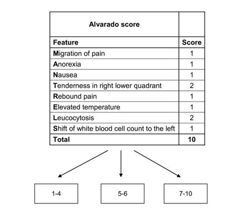 Alvarado Score Criteria And Scoring Range Classification Download