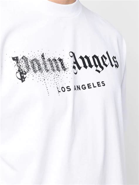 Playera Palm Angels Con Logo Estampado Y Detalles De Strass Solelux