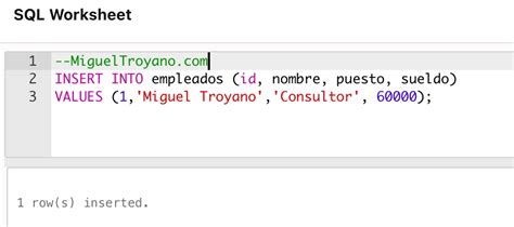 insertar registros en una tabla con insert into en oracle